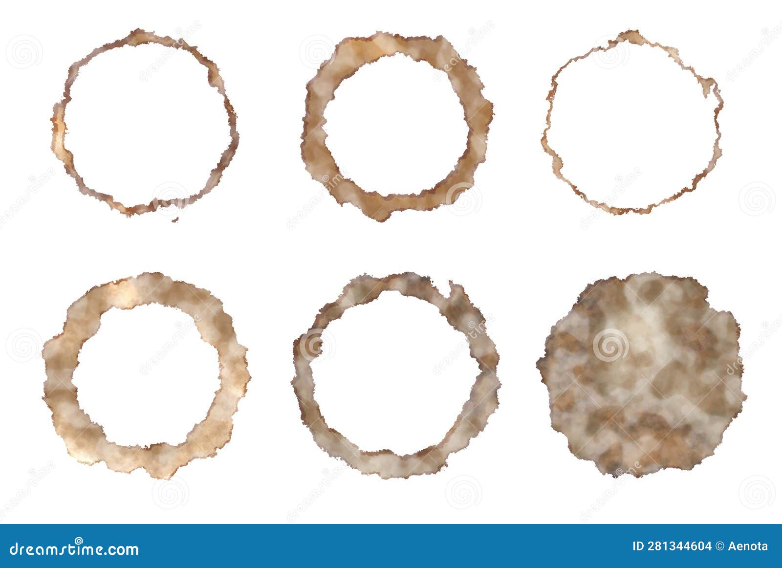 Set of Round Stains from Coffee Cups Stock Illustration - Illustration ...