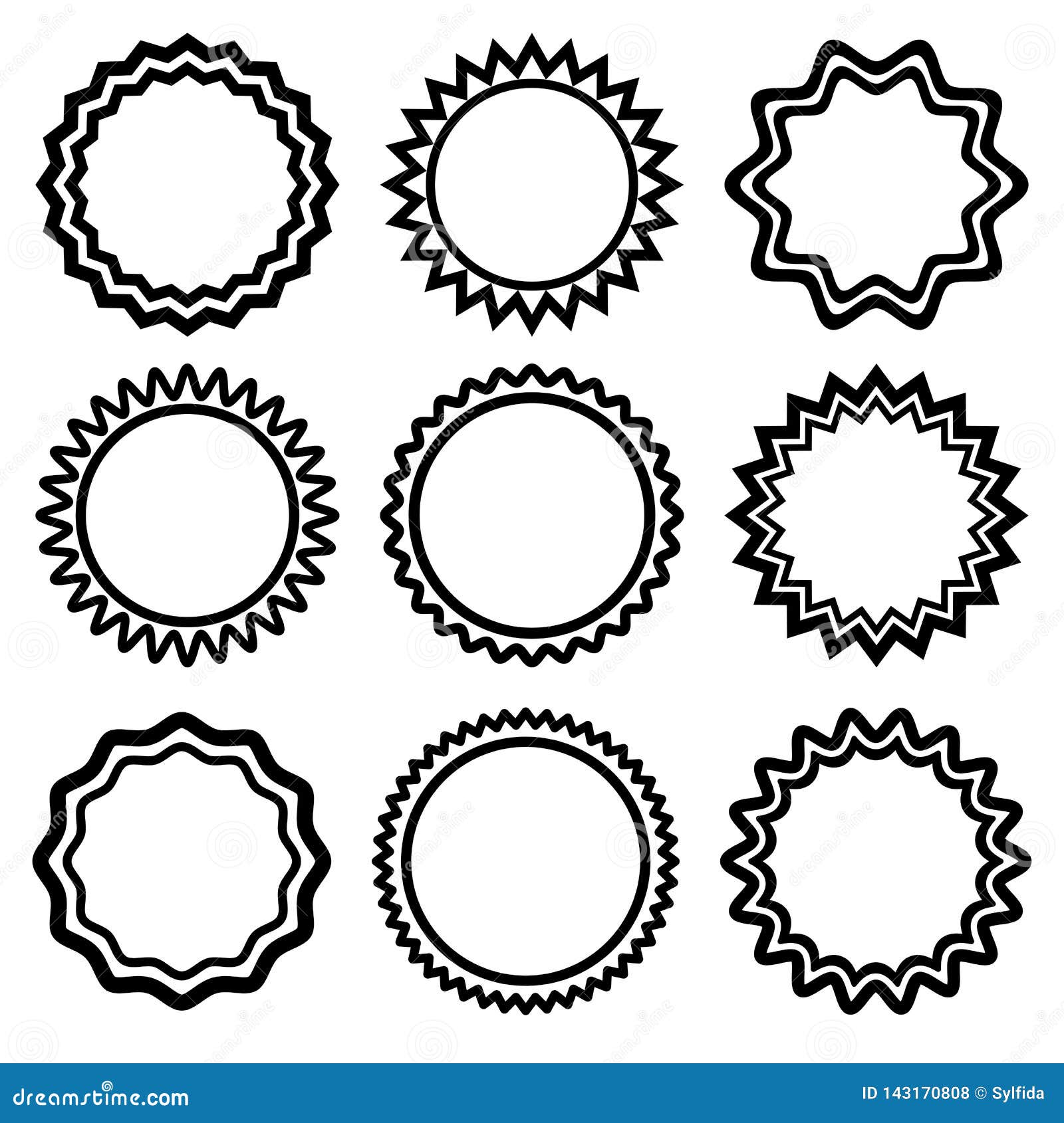 Set of Round Stickers. Vector Illustration Stock Illustration ...