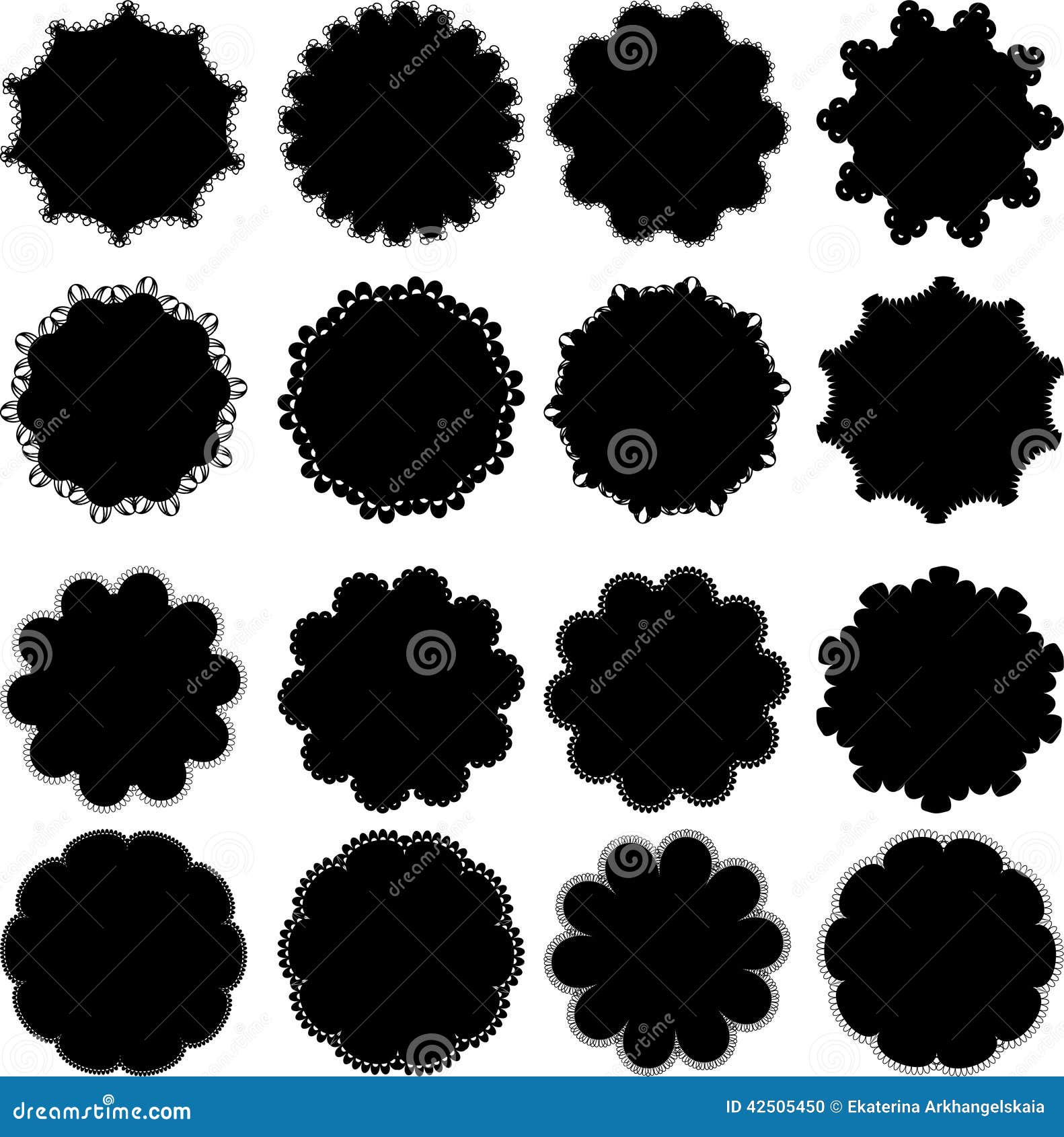 Set of round template stock vector. Illustration of delicate - 42505450