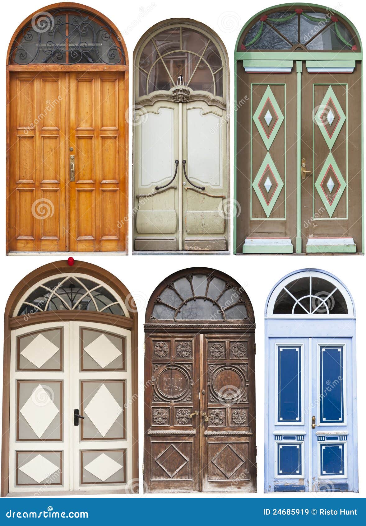Set of round top doors stock image. Image of colour, architecture ...