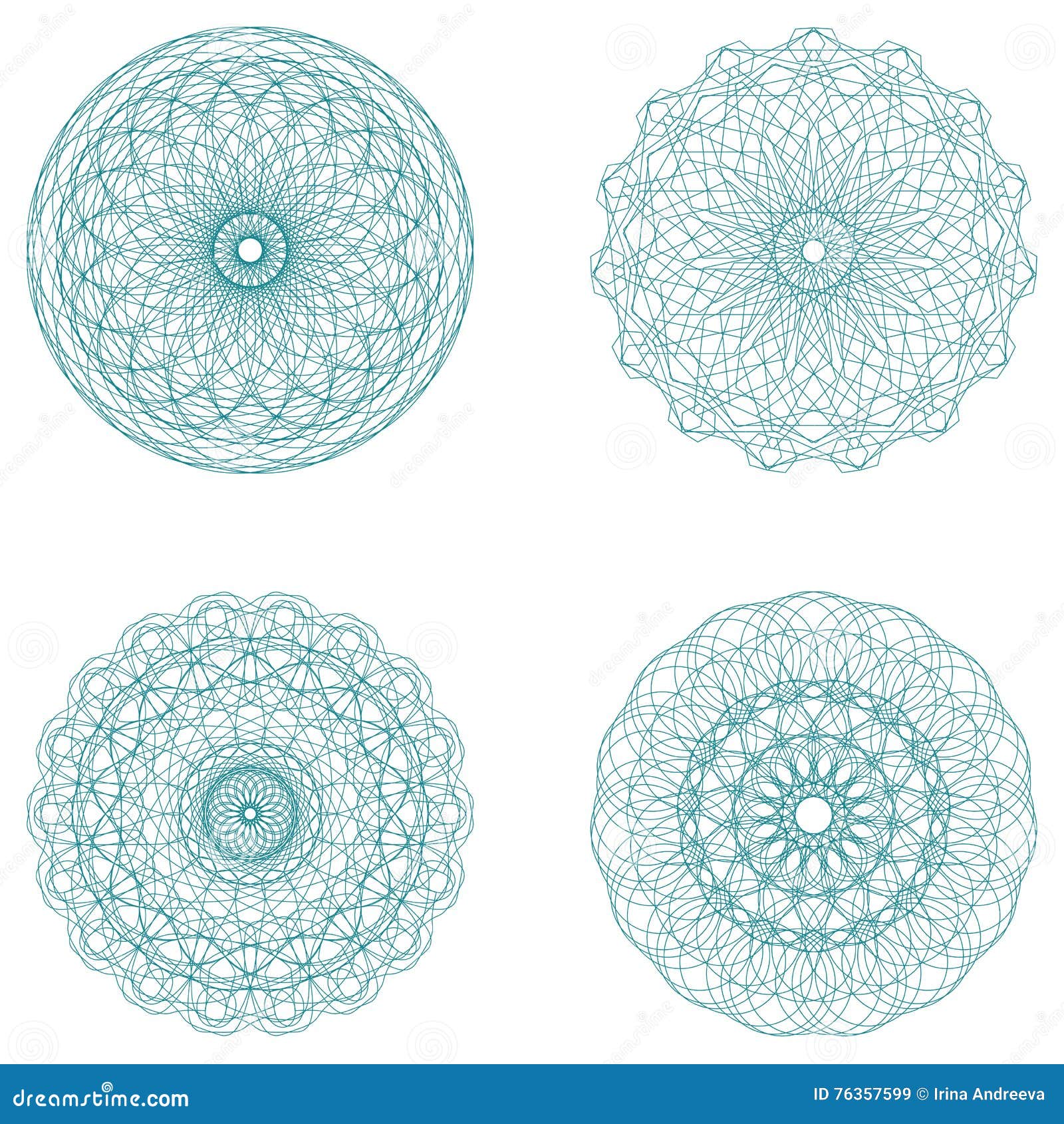 Set of Round Vignettes and Protective Nets. Stock Vector - Illustration ...