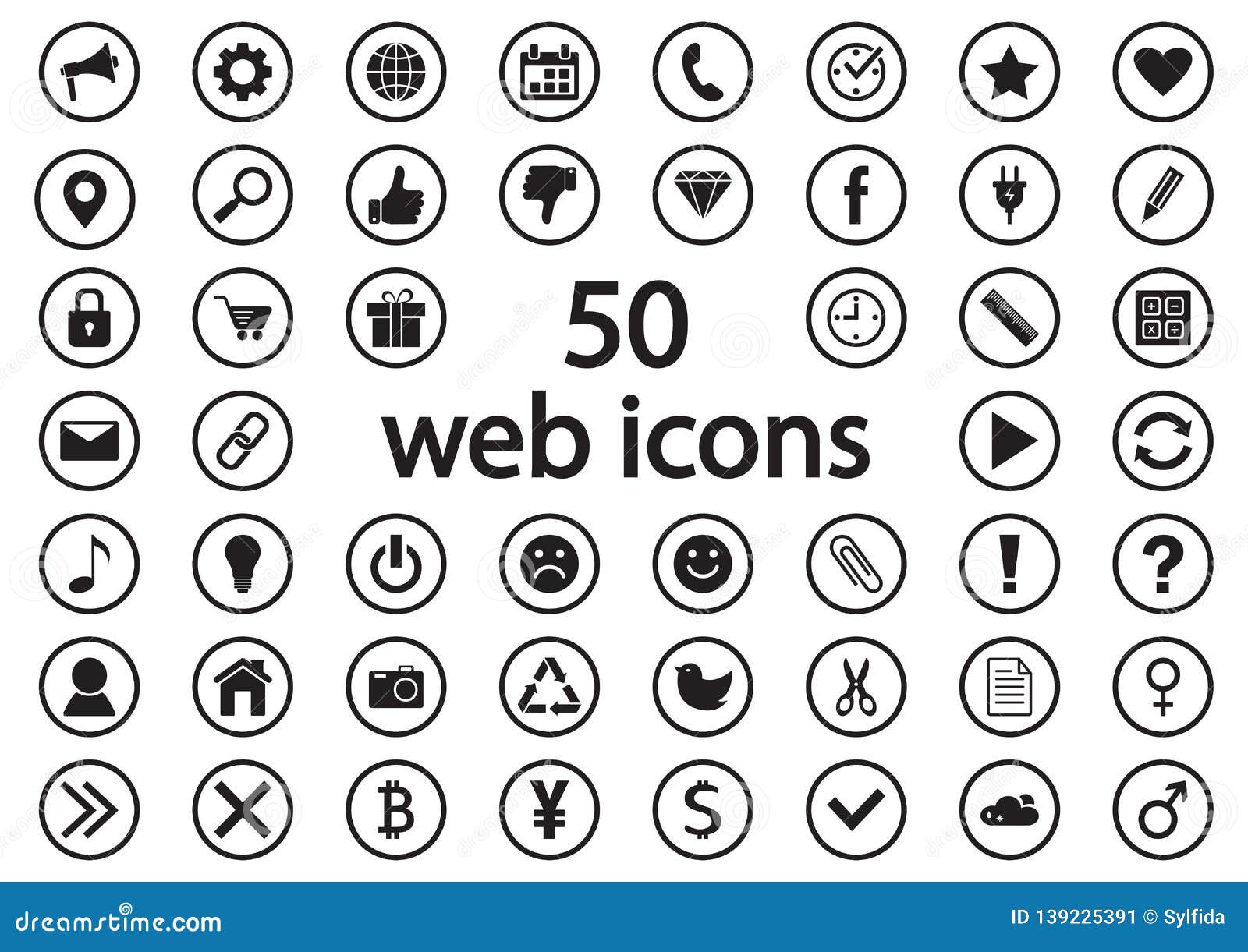Set of Web Icons. Vector Illustration Stock Illustration - Illustration ...