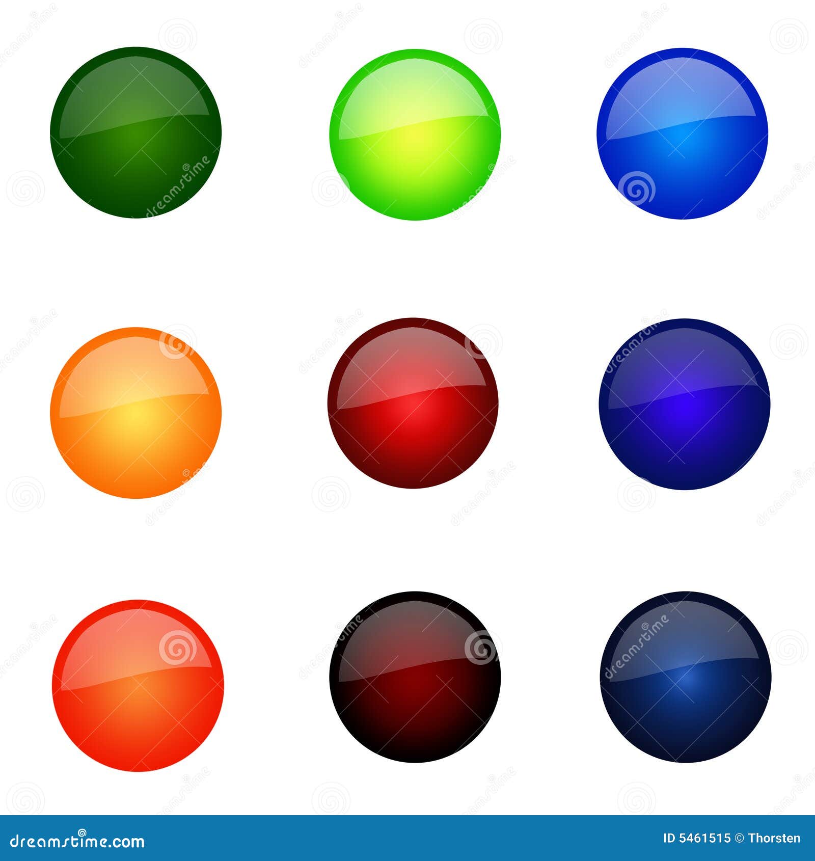 Set of Round Website Buttons Stock Illustration - Illustration of space ...