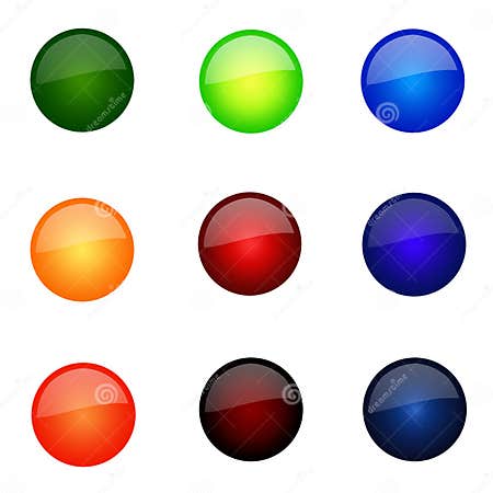Set of Round Website Buttons Stock Illustration - Illustration of space ...