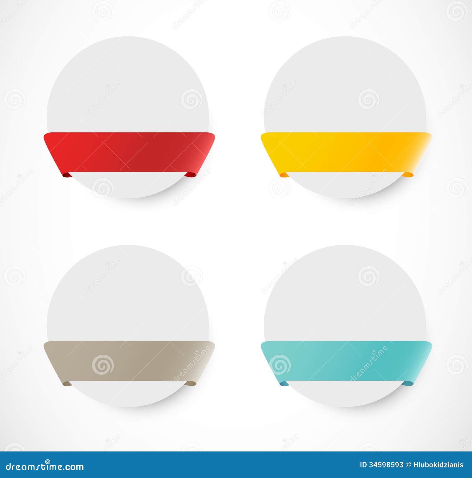 Set of Rounded Banners with Ribbons Stock Vector - Illustration of icon ...