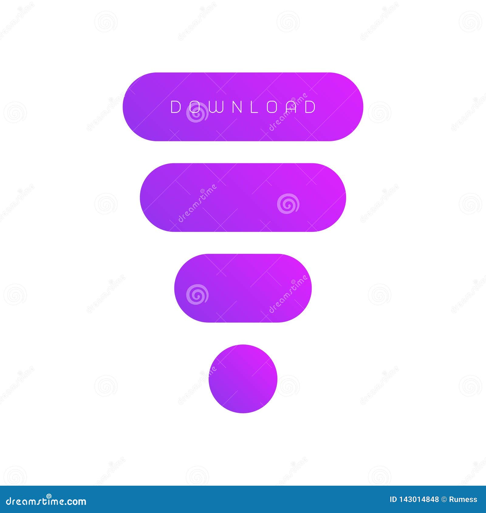 Set of Rounded Buttons. Vector Illustration Stock Vector - Illustration ...