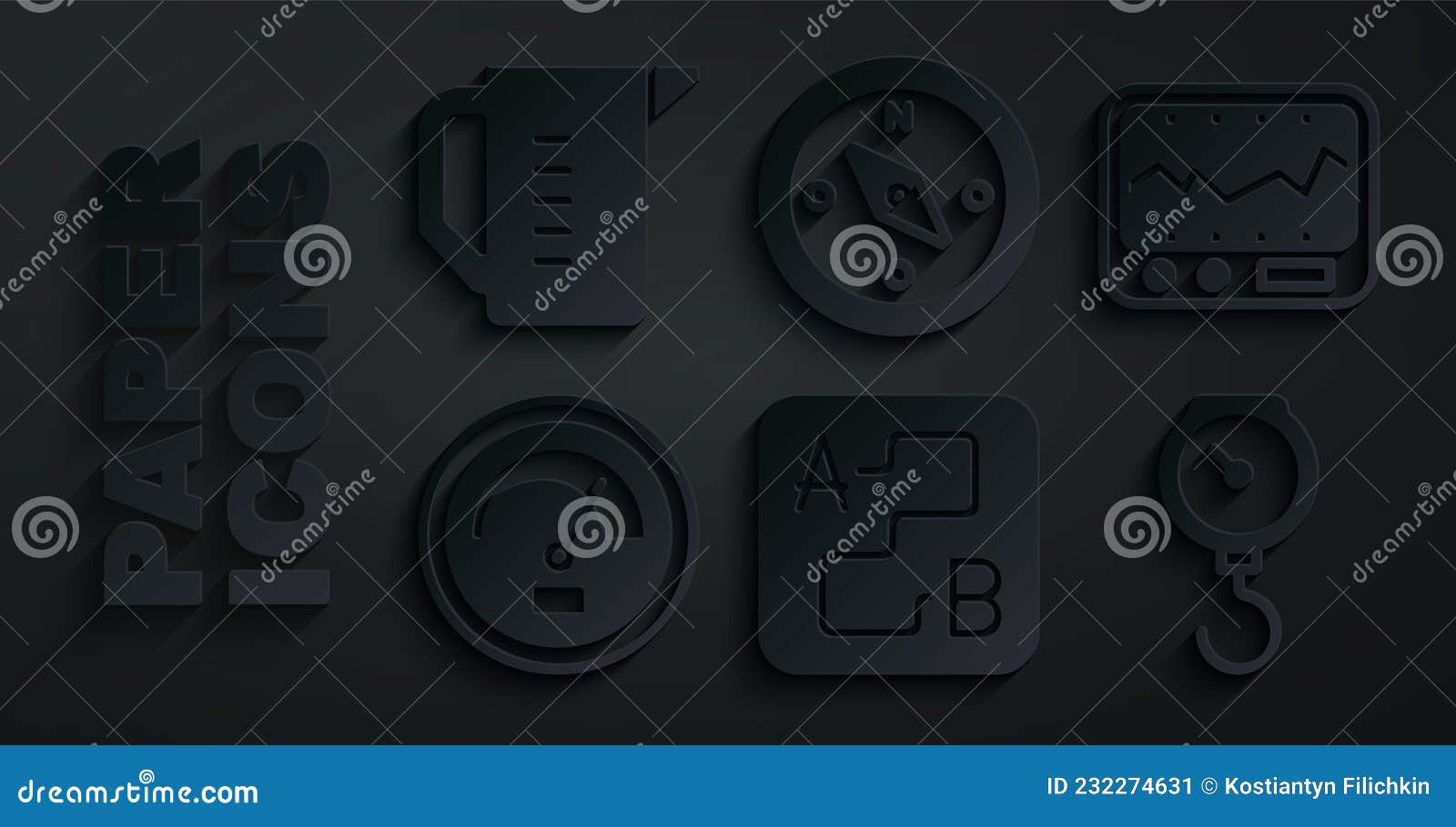 Set Route Location, Measuring Instrument, Speedometer, Hand Scale ...