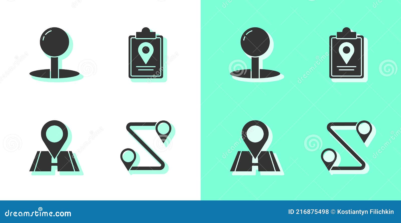 Set Route Location, Push Pin, Location and Folded Map with Marker Icon ... Set Route Location, Push Pin, Location and Folded Map with Marker Icon ...