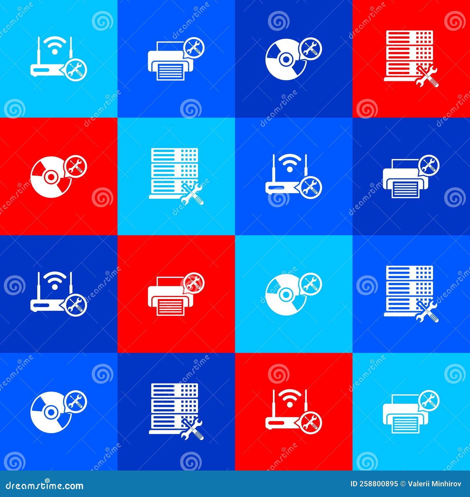 Set Router Wi-fi with Service, Printer, CD or DVD Disk and Database ...