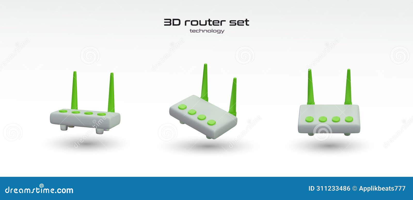 Set with Routers in Different Positions for Wireless Data Transmission ...
