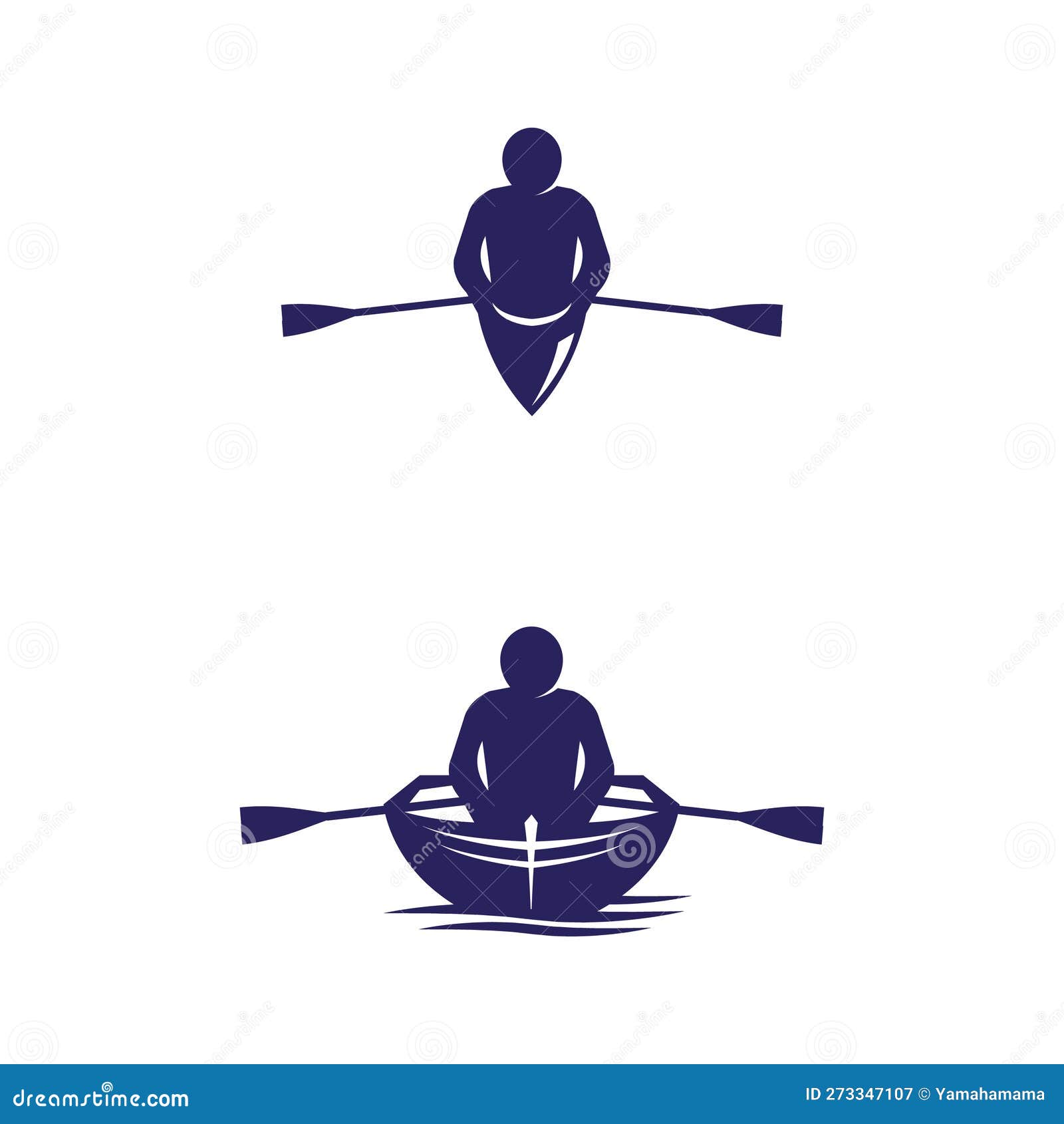Rowing stock vector. Illustration of vector, wave, boat - 273347107