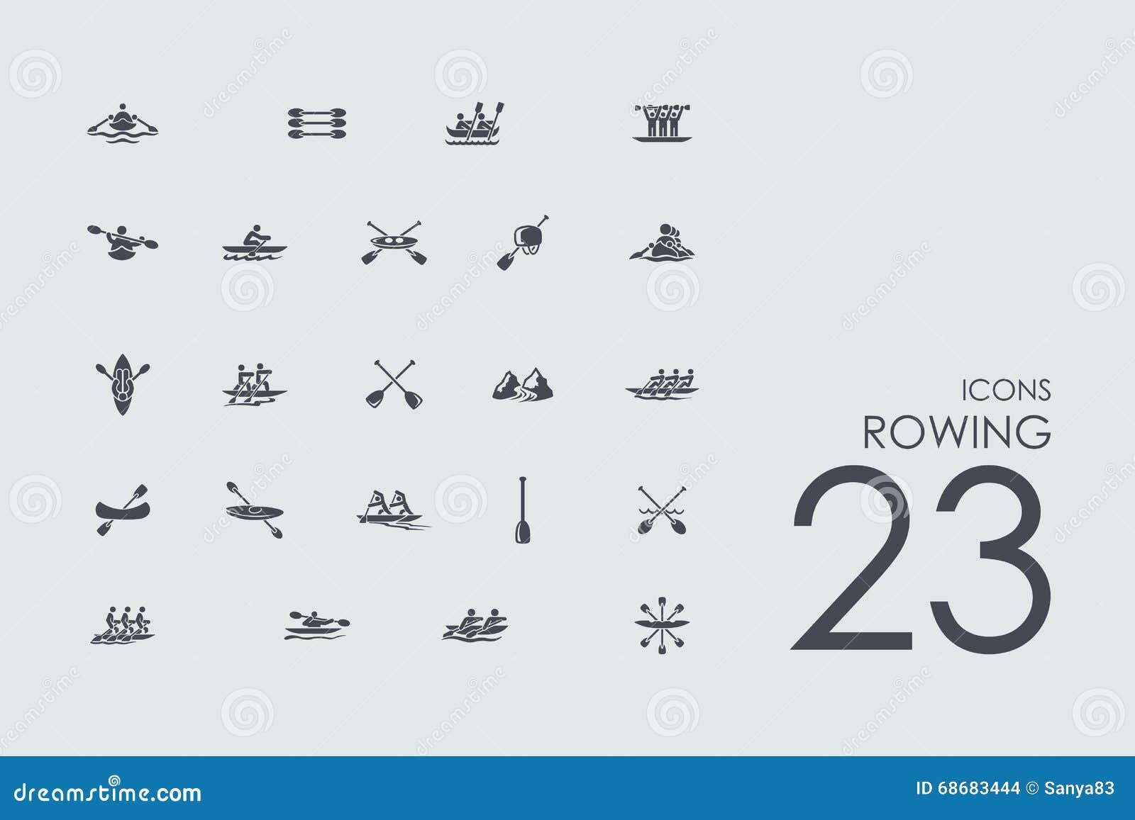 Set of rowing icons stock vector. Illustration of geometric - 68683444