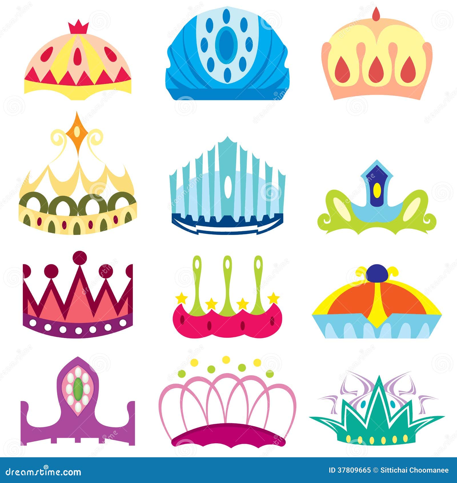 Set of Royal Crown Collection Stock Vector - Illustration of king ...