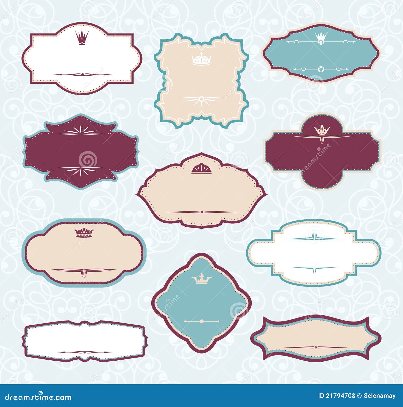 Set of Royal Decorative Frames Stock Vector - Illustration of ...