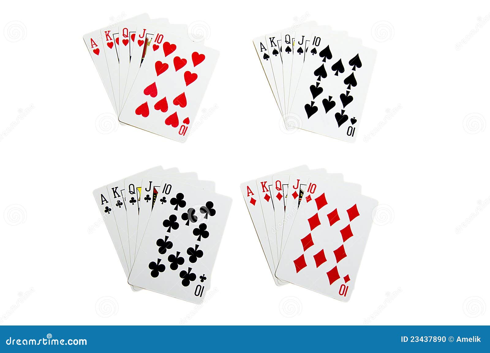 Set of Royal Flush Cards for Poker Stock Photo - Image of draw ...