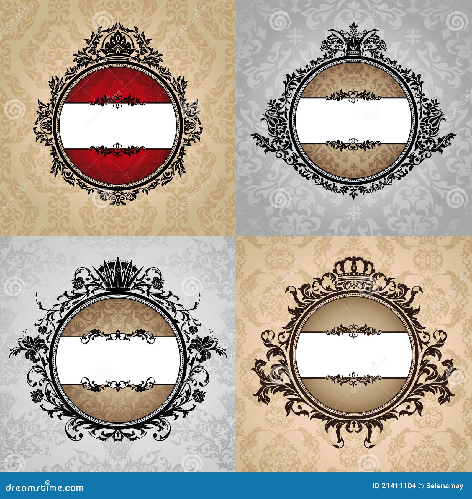 Set of Royal Vintage Frames Stock Vector - Illustration of anniversary ...