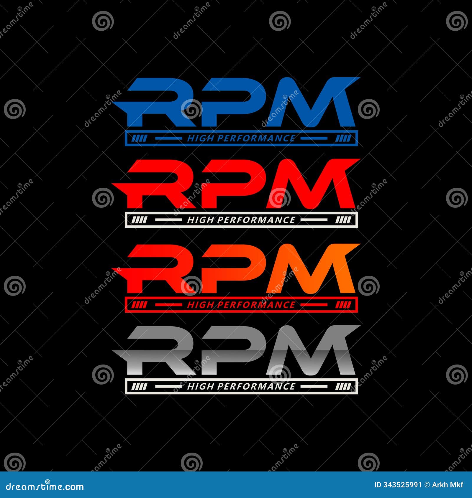 Set RPM Speed Logo 4 Design Vector Template Pack Stock Vector ...