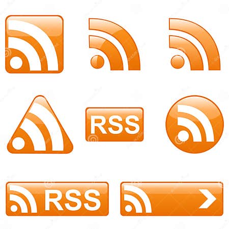 Set of RSS Buttons stock vector. Illustration of message - 13492408