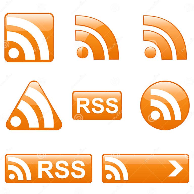 Set of RSS Buttons stock vector. Illustration of message - 13492408