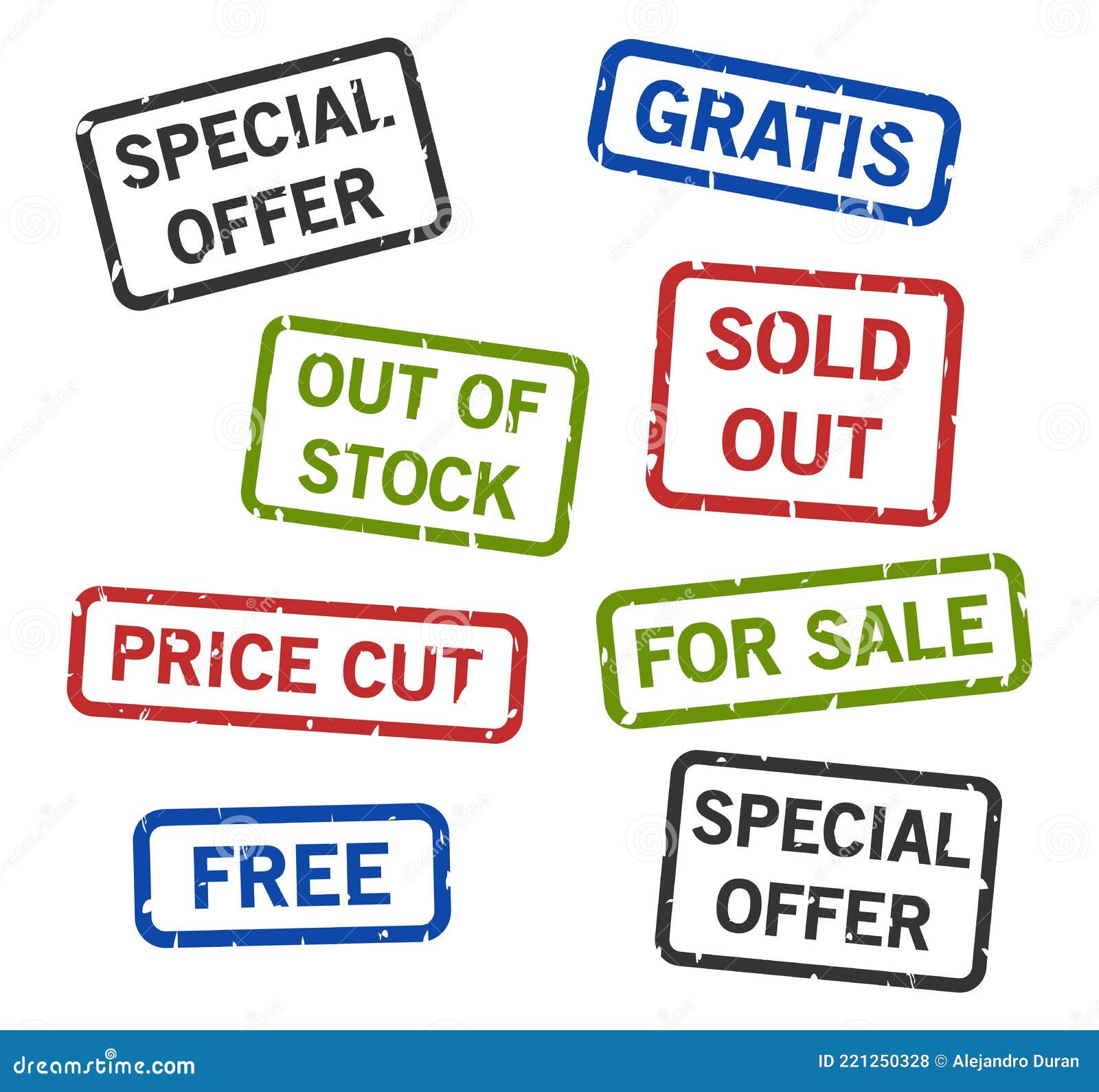 Set Of Rubber Stamps Stock Vector Illustration Of Banner 221250328