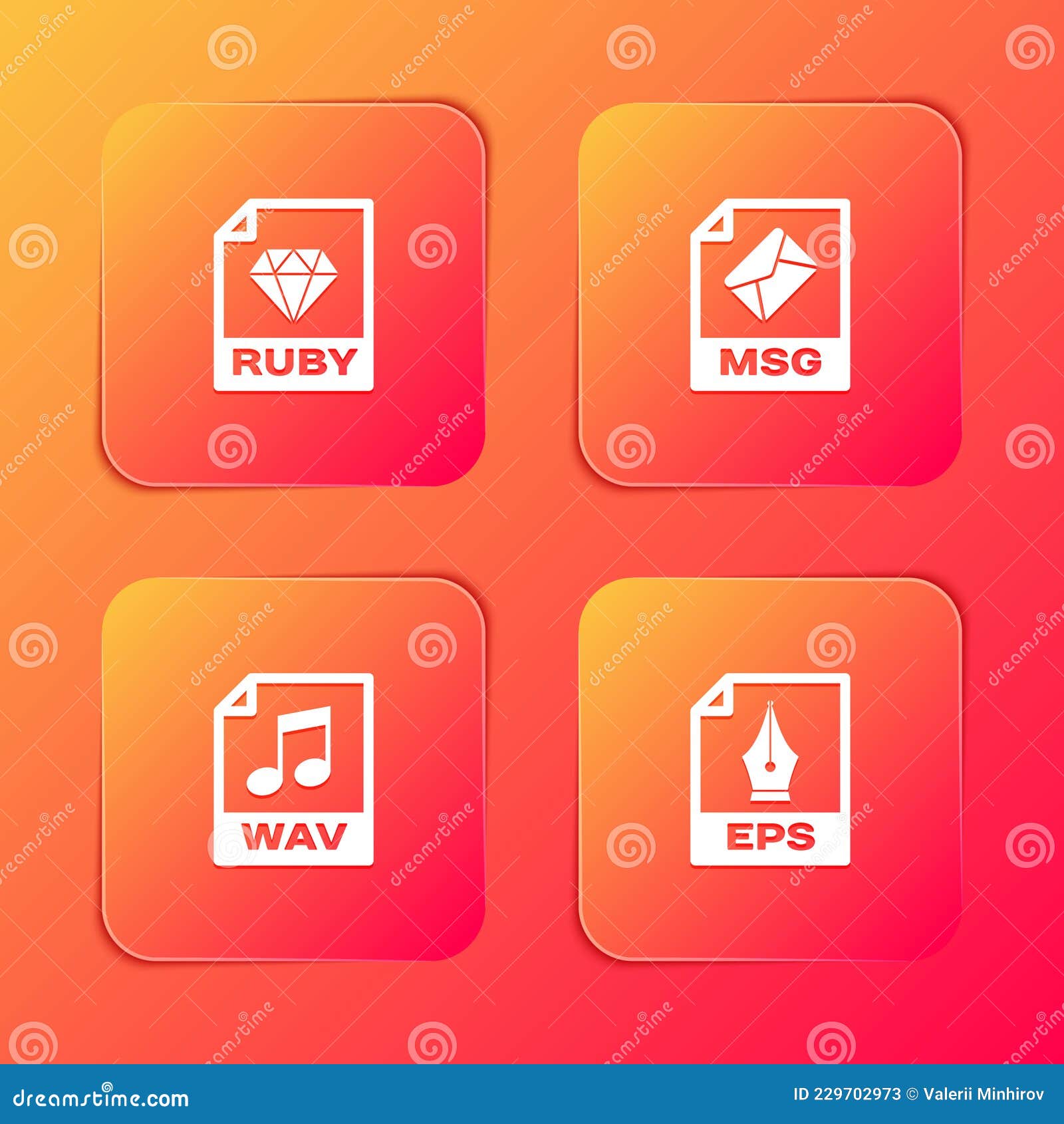 Set Ruby File Document Msg Wav Y Eps Icon. Vector Ilustración del ... Set Ruby File Document Msg Wav Y Eps Icon. Vector Ilustración del ...
