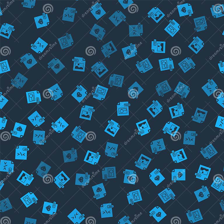 Set RUBY File Document, TIFF, BMP and XSL on Seamless Pattern. Vector ...