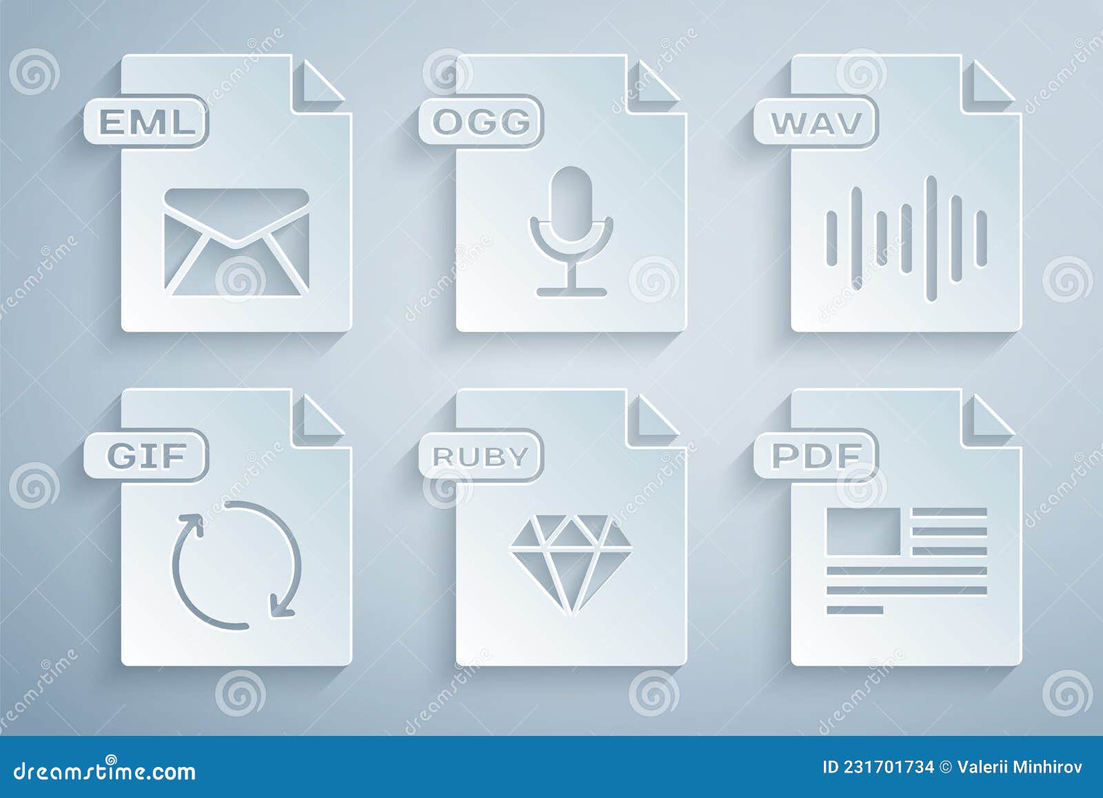 Set RUBY File Document, WAV, GIF, PDF, OGG and EML Icon. Vector Stock ... Set RUBY File Document, WAV, GIF, PDF, OGG and EML Icon. Vector Stock ...