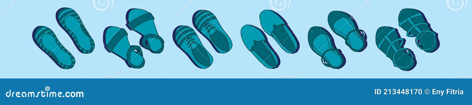 Set of Ruby Slippers Cartoon Icon Design Template with Various Models ...