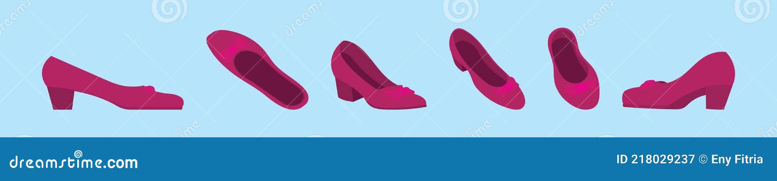 Set of Ruby Slippers Cartoon Icon Design Template with Various Models ...