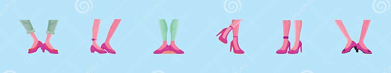 Set of Ruby Slippers Cartoon Icon Design Template with Various Models ...