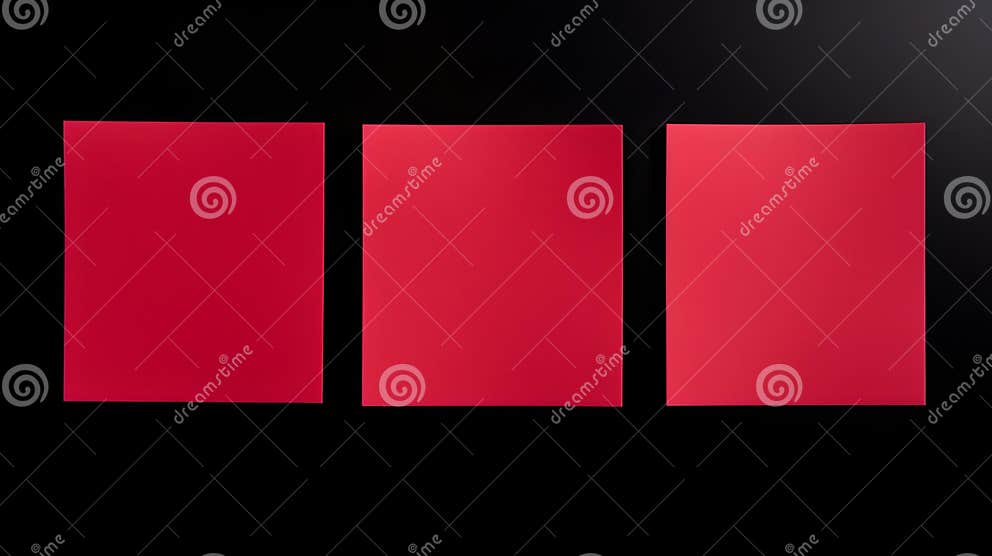 Set of Ruby Square Paper Notes on a Black Background. Brainstorming ...