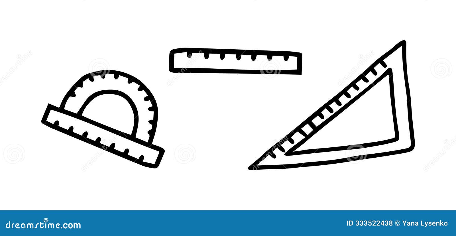 Set of Ruler Icons Featuring Protractor, Straight Edge, and Triangle ...