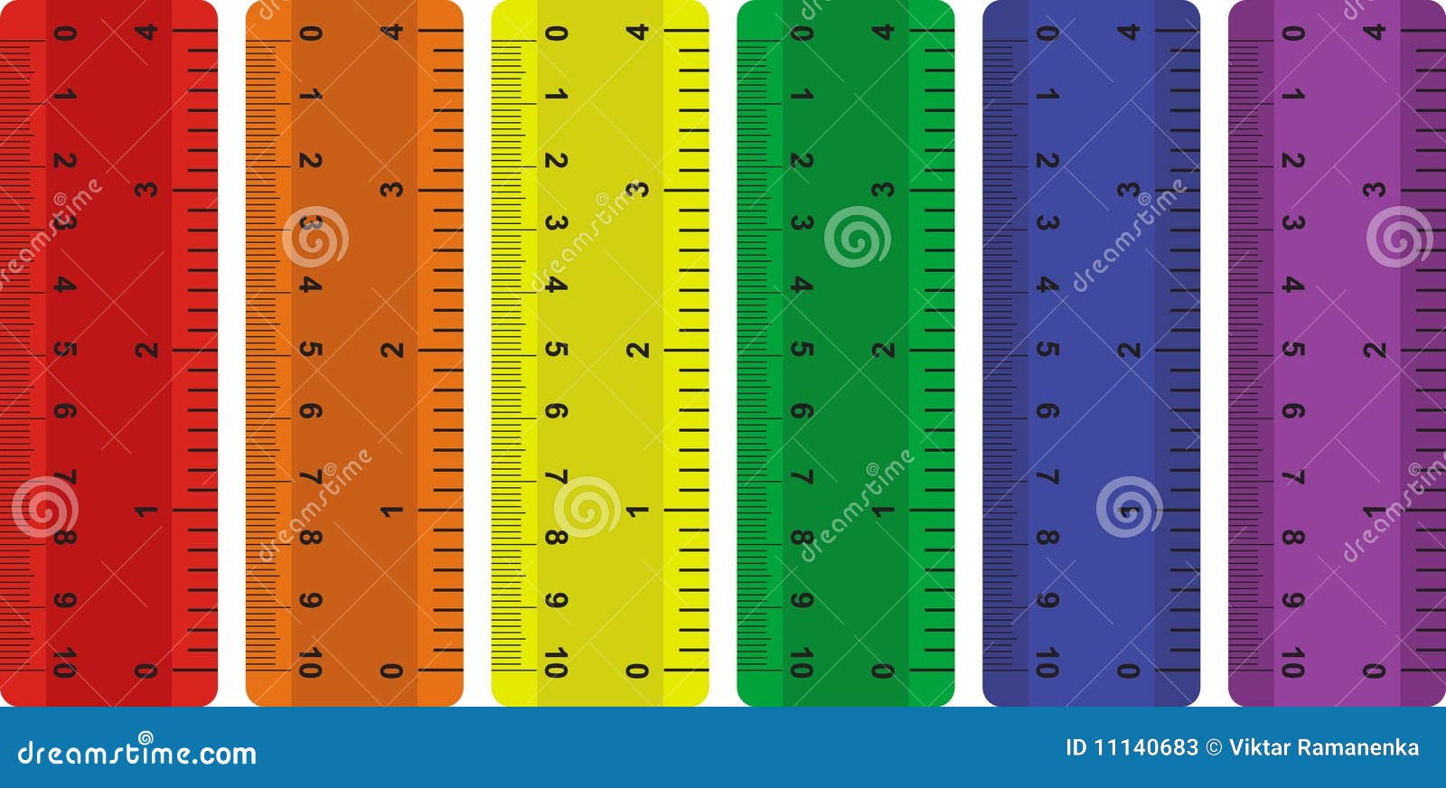 Set of rulers stock vector. Illustration of numbers, measuring - 11140683