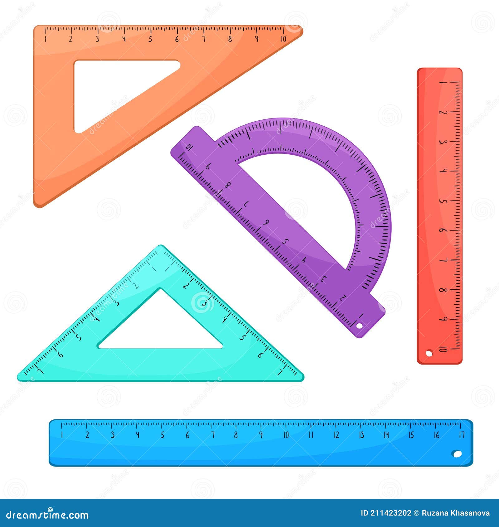 Set - Rulers Triangular Transparent Vector Illustration | CartoonDealer ...