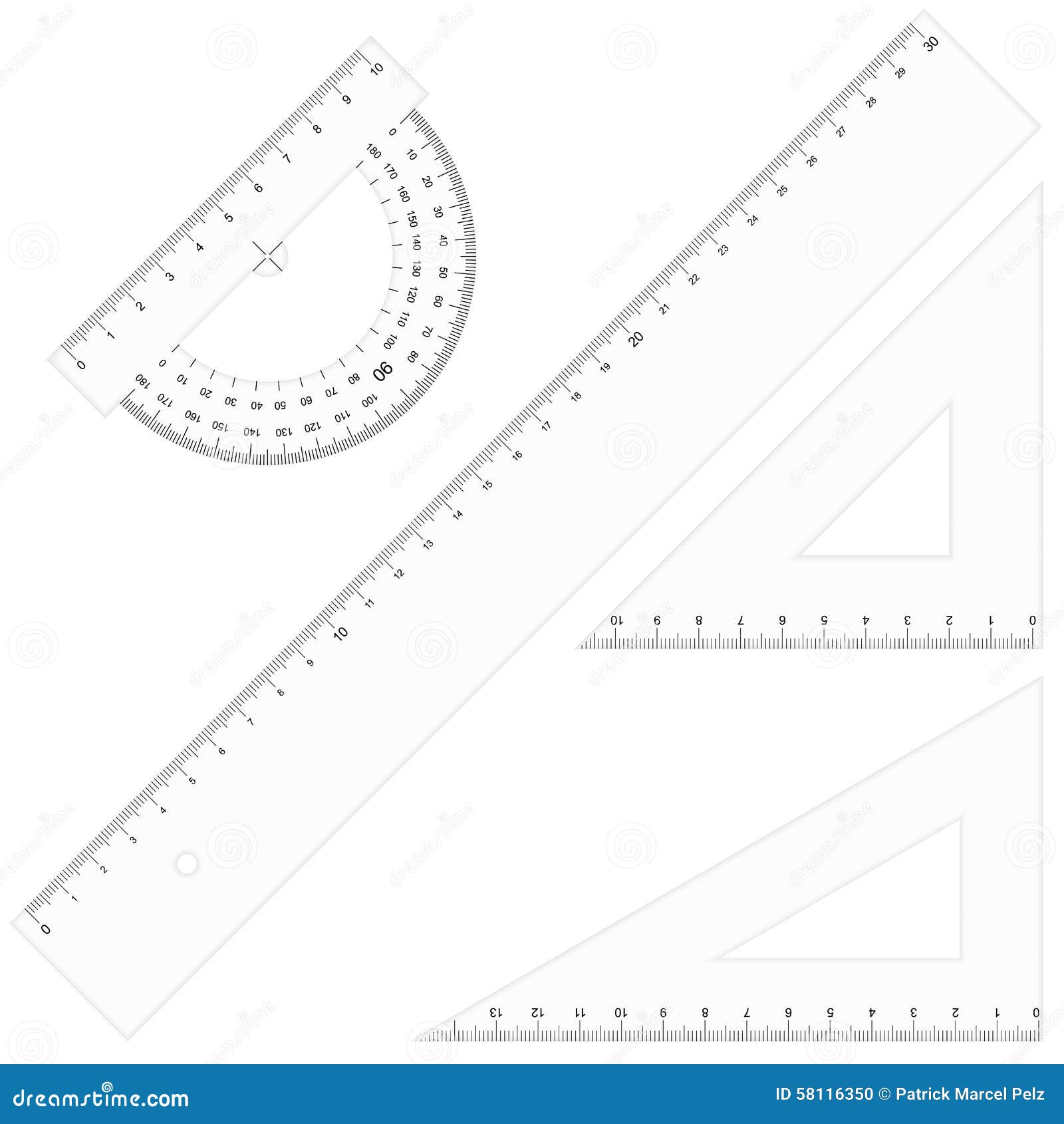 Set - Rulers Triangular Transparent Stock Vector - Illustration of line ...