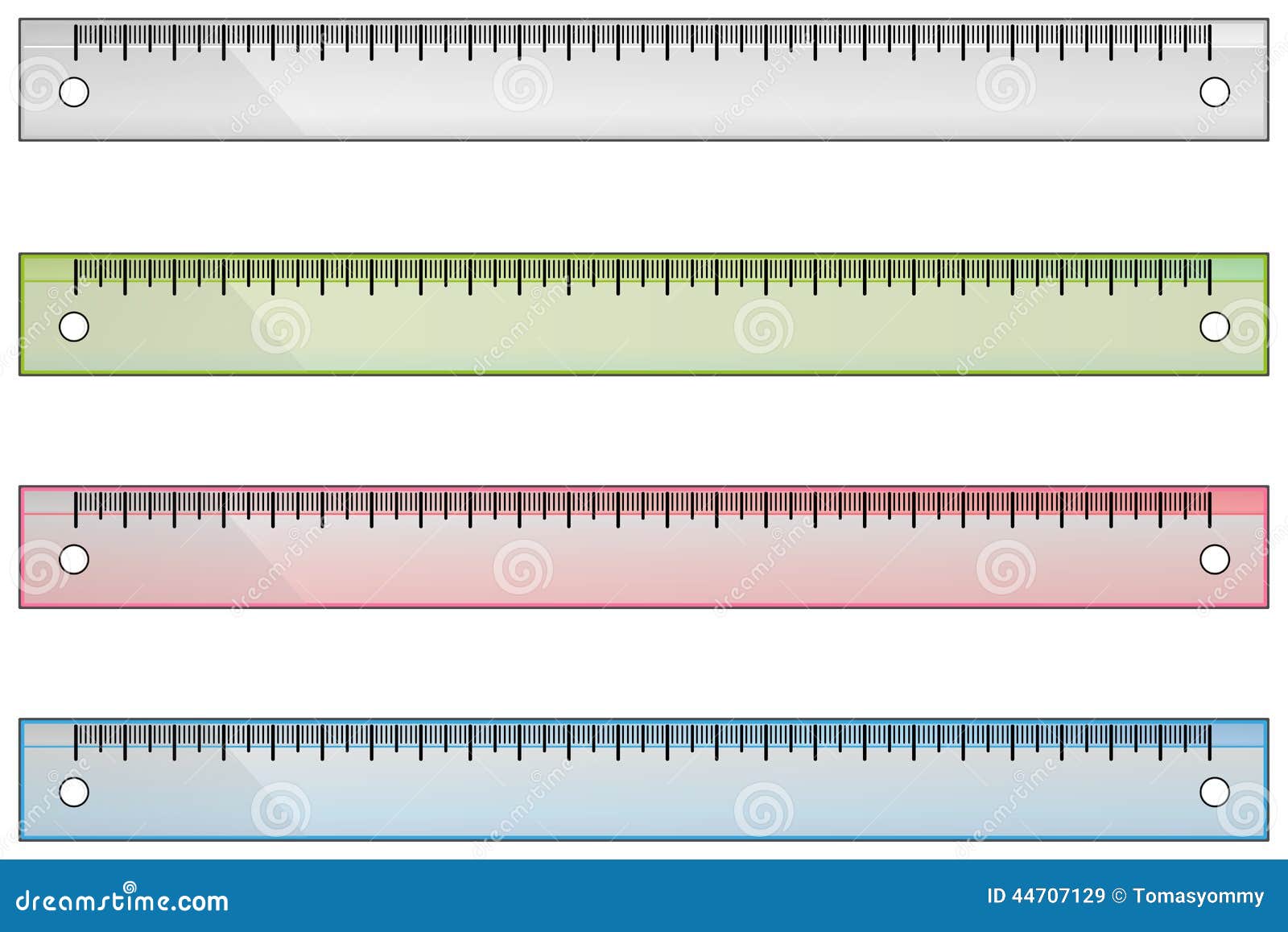 Set of rullers stock vector. Illustration of school, white - 44707129