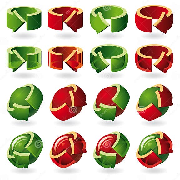 Set runde Pfeil-Ikonen vektor abbildung. Illustration von undurchlässig ...