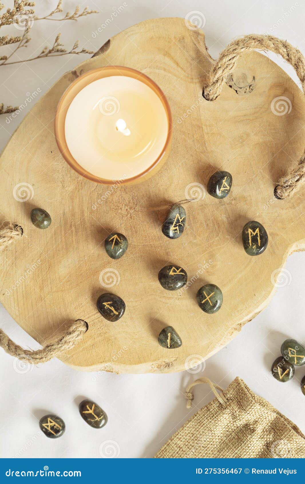 Set of Rune Stones for Divination and Fortune Telling Stock Image ...