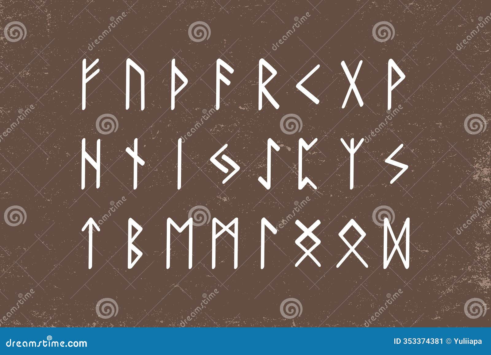 Runes. Runic Alphabet. Old Norse, Icelandic, German And Anglo-Saxon ...