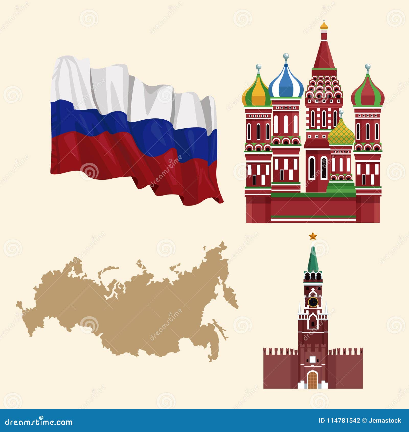 Set of russian emblems stock vector. Illustration of icon - 114781542