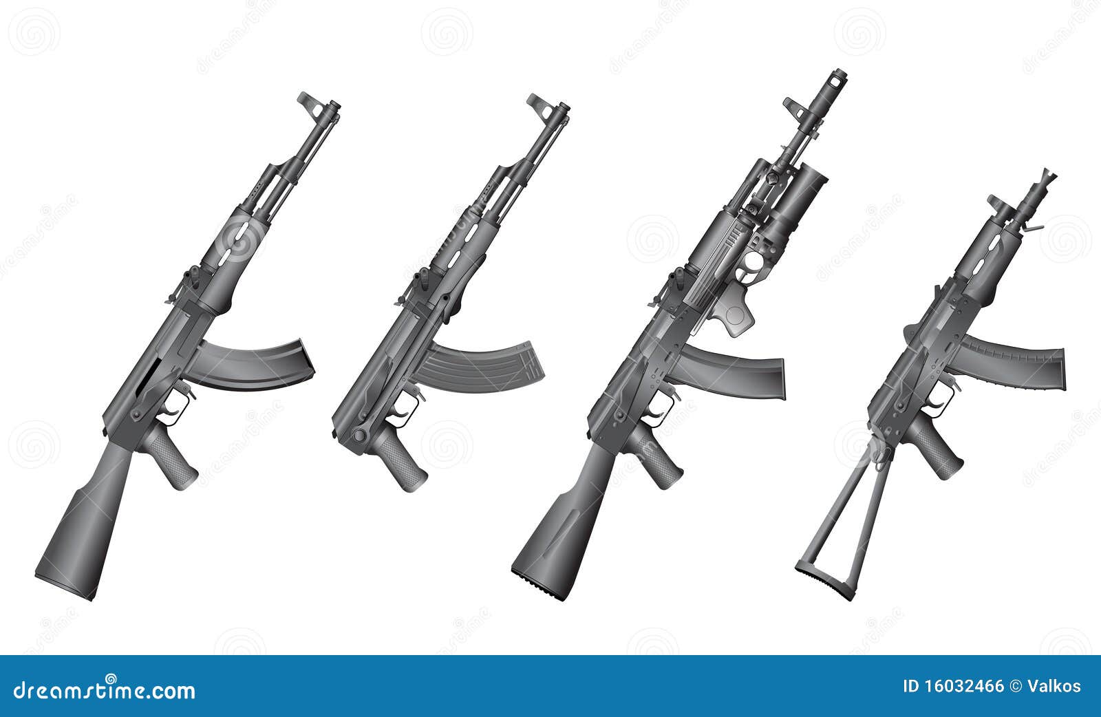 Set of russian guns stock vector. Illustration of criminal - 16032466