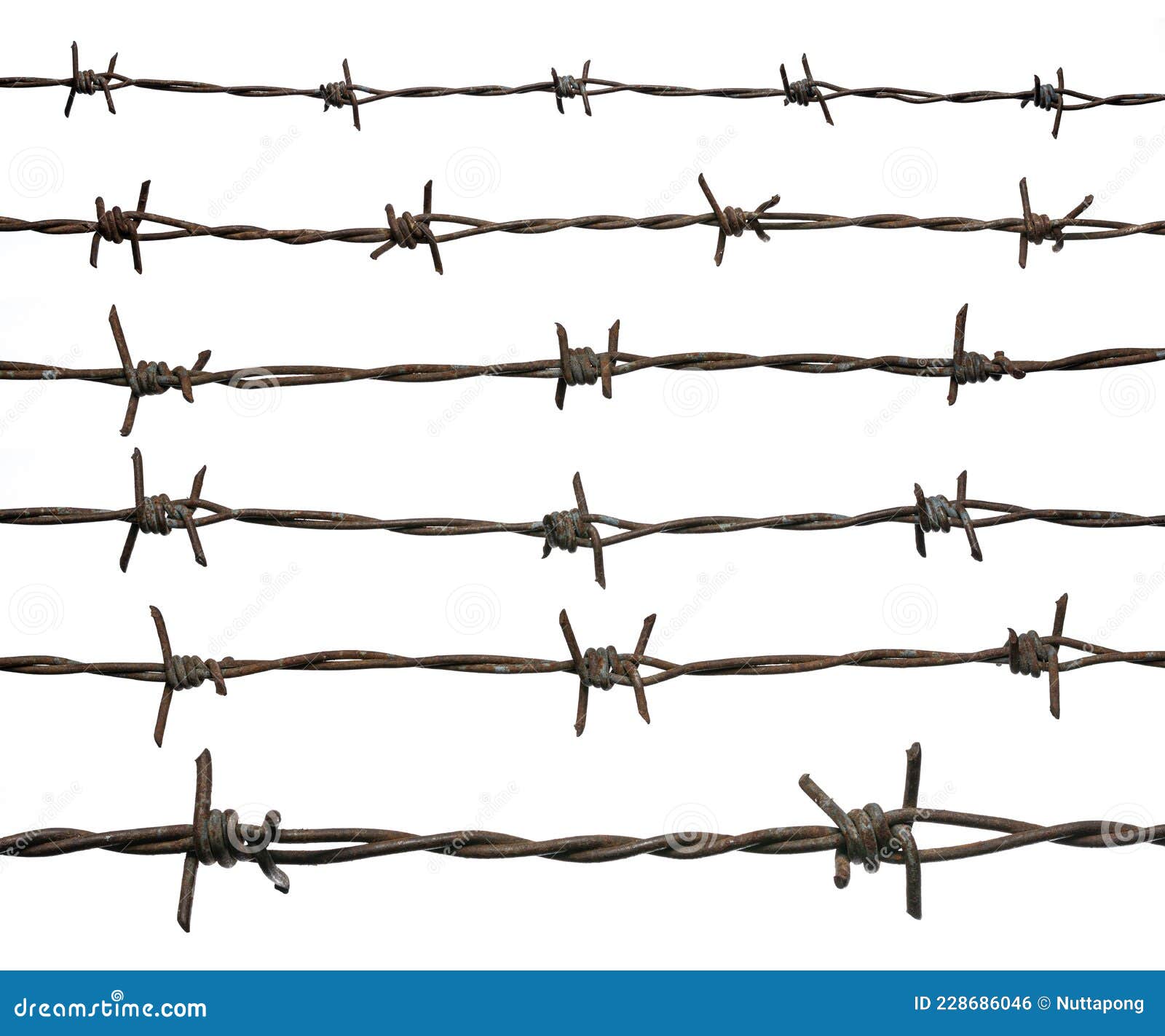Set of Rusty Barbed Wire Isolated on White Background Stock Photo ...