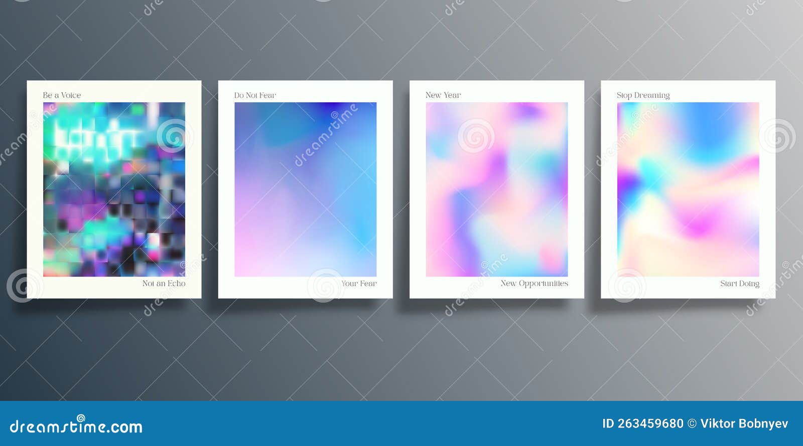 Set S Colorful Gradient Posters with a Motivational Quote. Vector ...