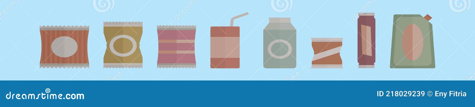 Set of Sachet Cartoon Icon Design Template with Various Models. Vector ...