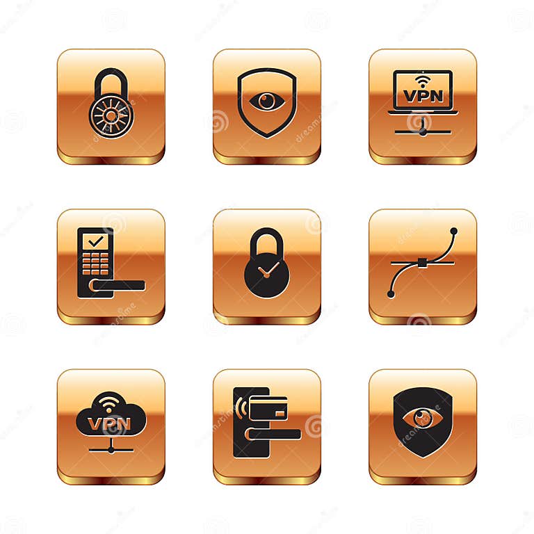 Set Safe Combination Lock Wheel, VPN Network Cloud Connection, Digital ...