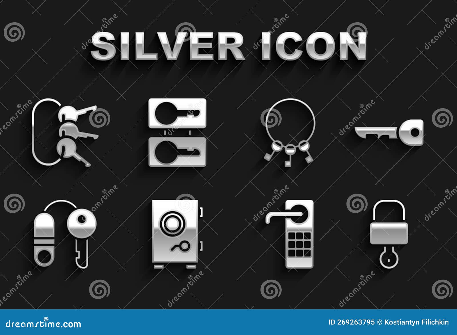 Set Safe, Key, Lock and Key, Digital Door Lock, House with, Bunch of ...