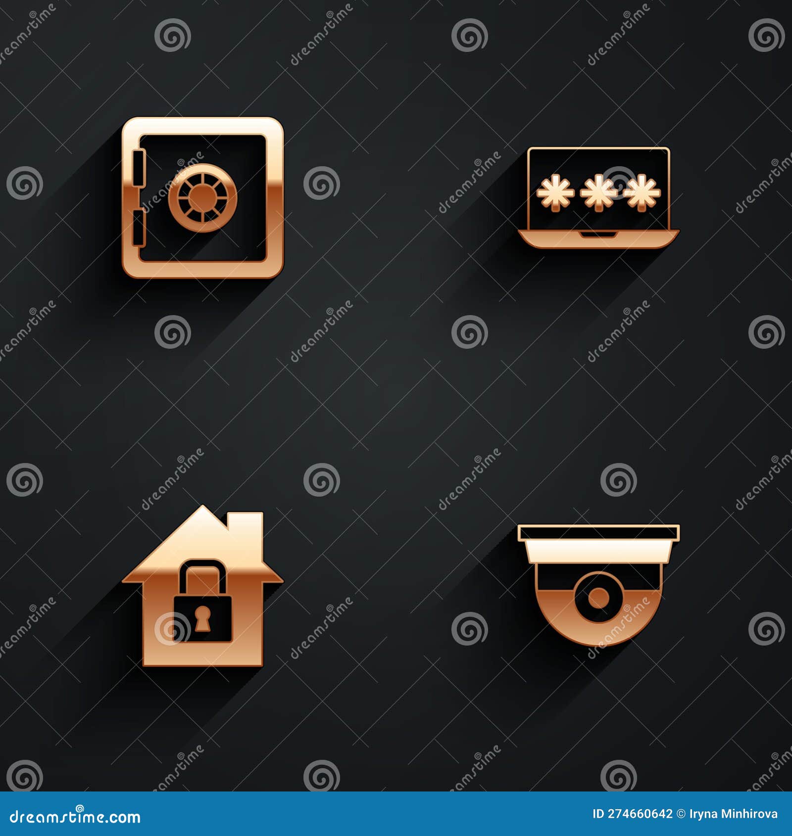 Set Safe, Laptop with Password, House Under Protection and Security ...