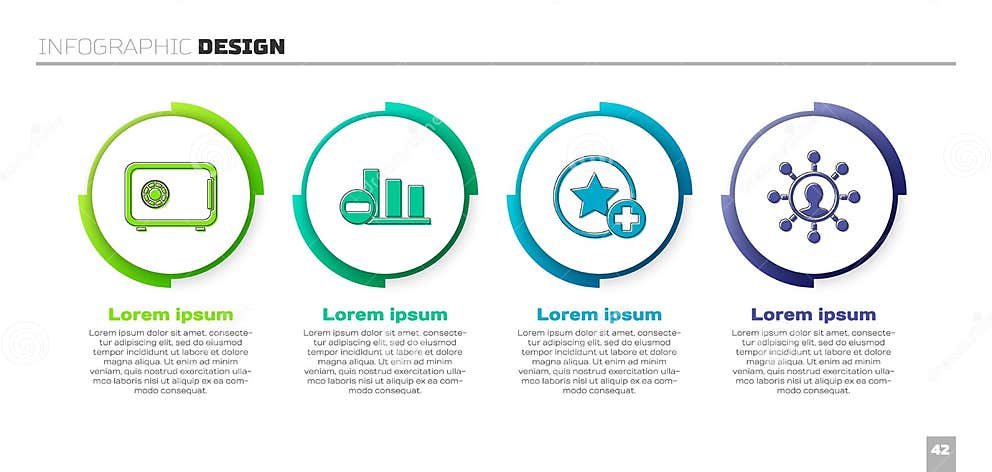 Set Safe, Pie Chart Infographic, Star and Business Network and ...