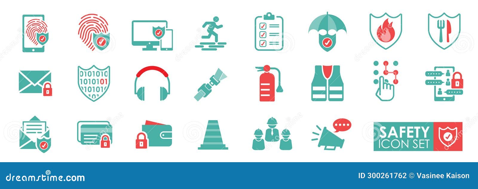 Set of Safety Icon, Solid Icon Style. it Contains Cyber, Work. Stock ...