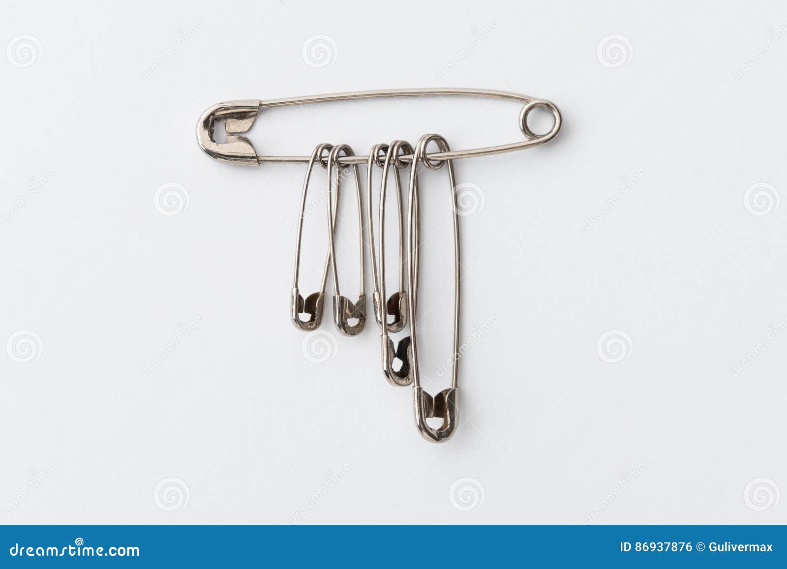 Set of safety pins stock photo. Image of metal, foreground - 86937876